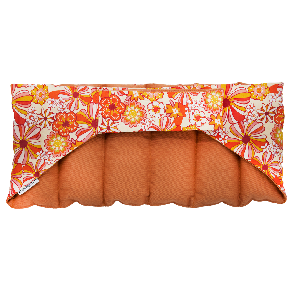 Wrap Around Heat Pack Groovy Flowers Orange - Lupin Heat Bag with ...